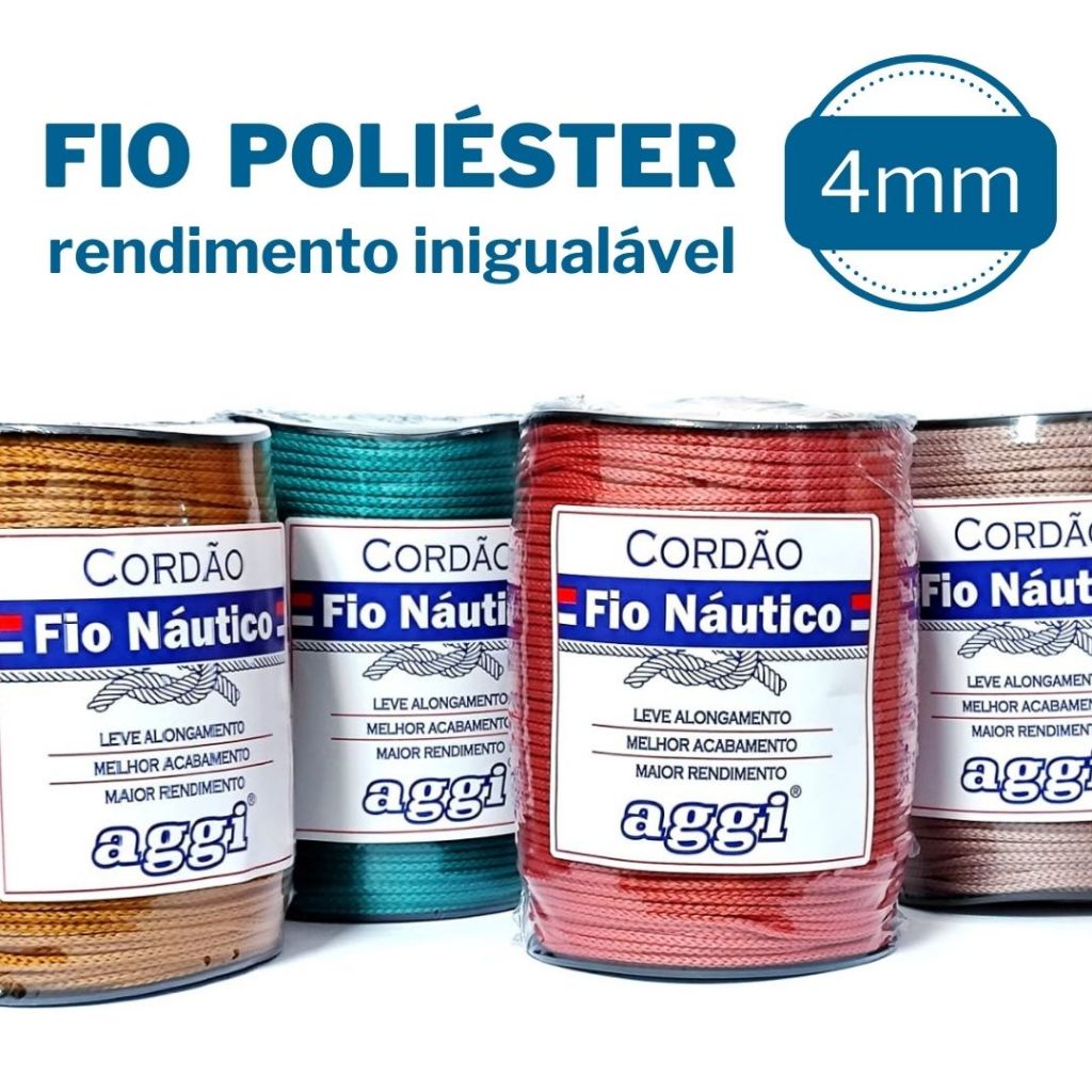 Fio Náutico Premium Poliéster 4mm AGGI Bolsas Crochê Macramê | Shopee Brasil