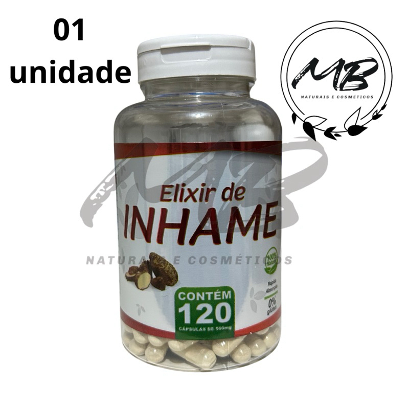 01 Elixir de inhame 120 capsulas de 500mg | Shopee Brasil