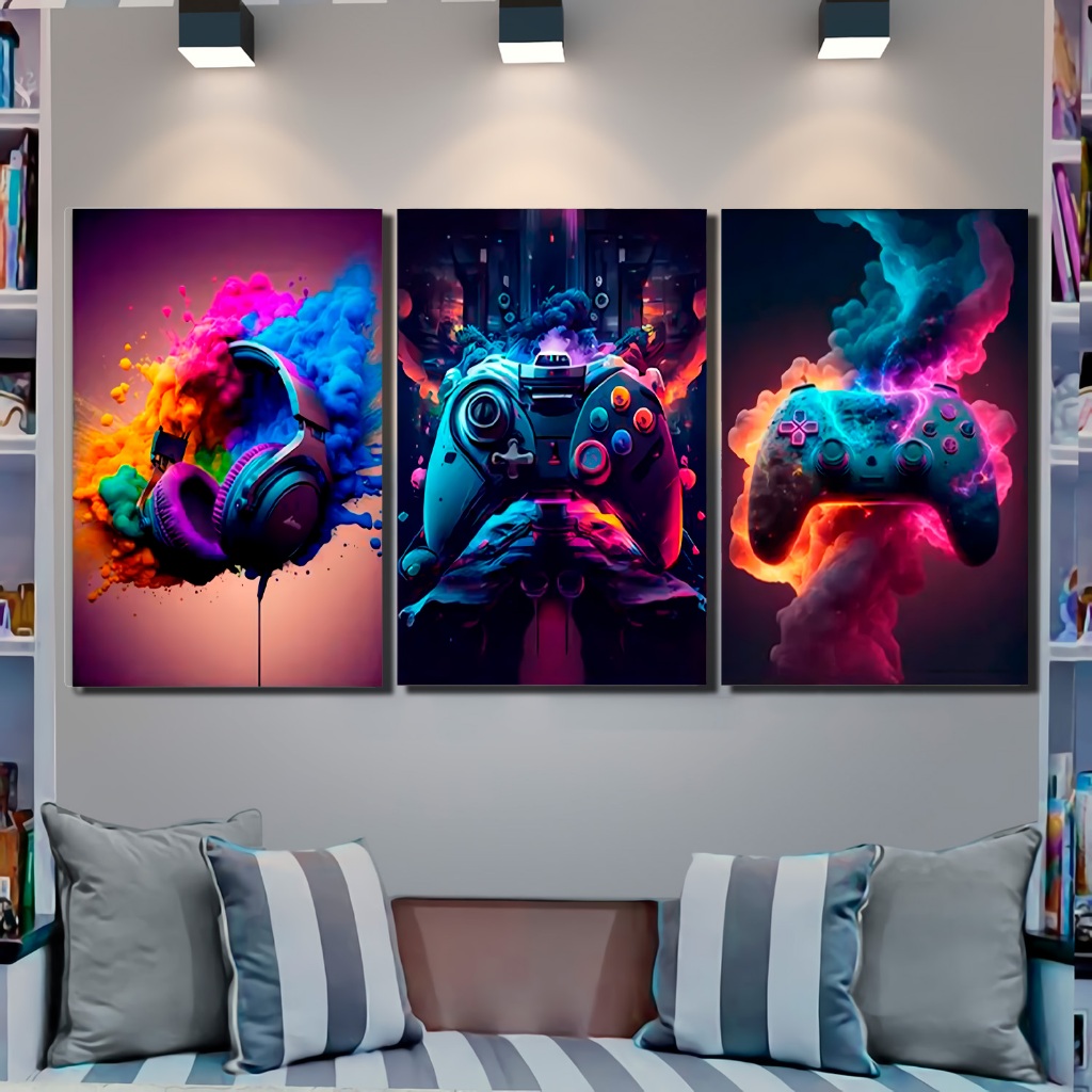 Quadros Decorativos Vídeo Game Para Jogos Gamer Neon Quarto Sala ...