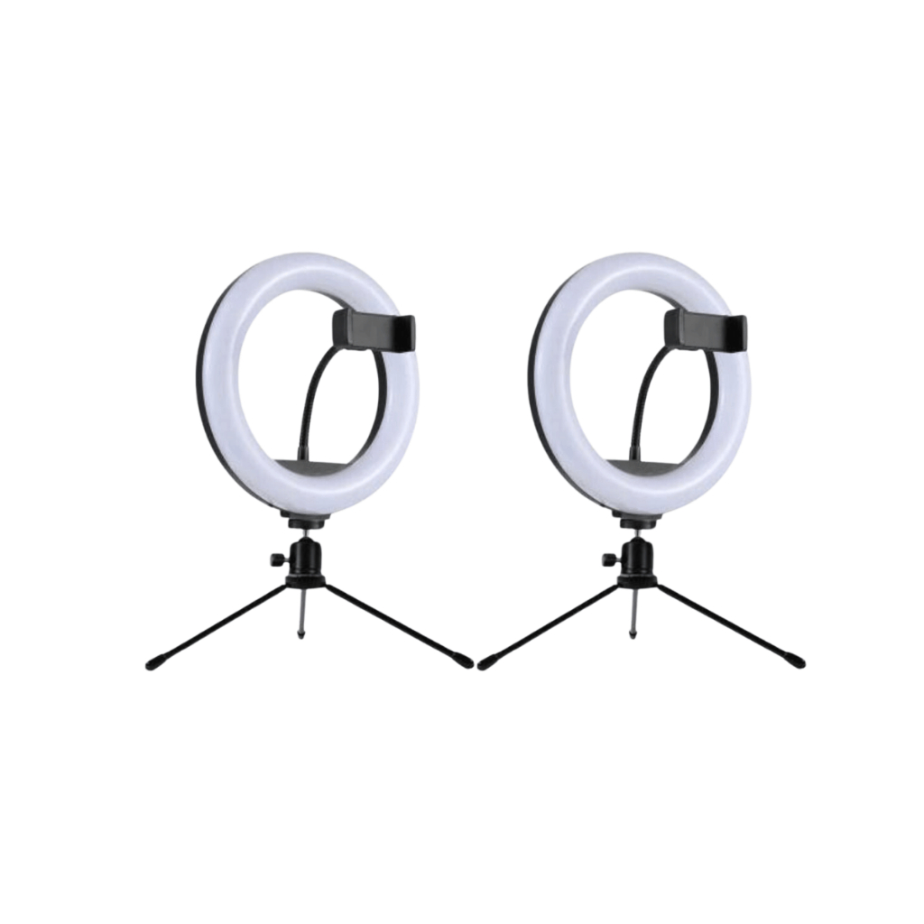 Kit 2 Ring Light De Mesa Iluminador De Led Tripé 8 Polegadas 20cm | Shopee Brasil