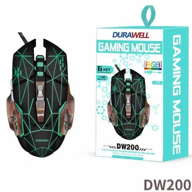 Mouse Gamer Metalico Led Ergonomico 3200dpi Durawell Dw-200 | Shopee Brasil