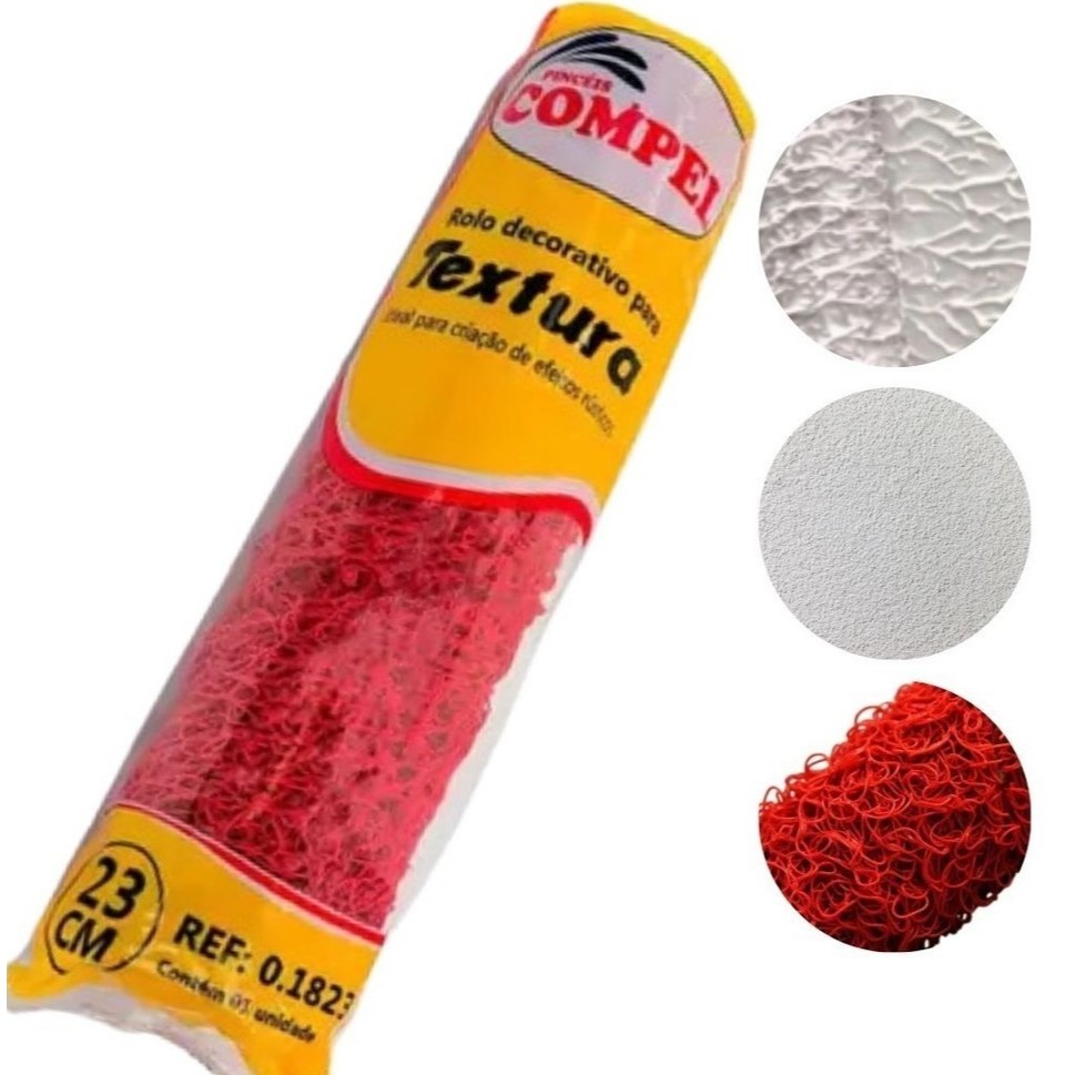 Rolo de Textura Grossa Cabelo de Anjo 23cm Compel | Shopee Brasil