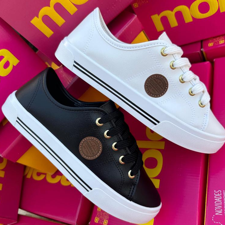 Tênis Moleca Logo Casual Com Cadarço Original | Shopee Brasil