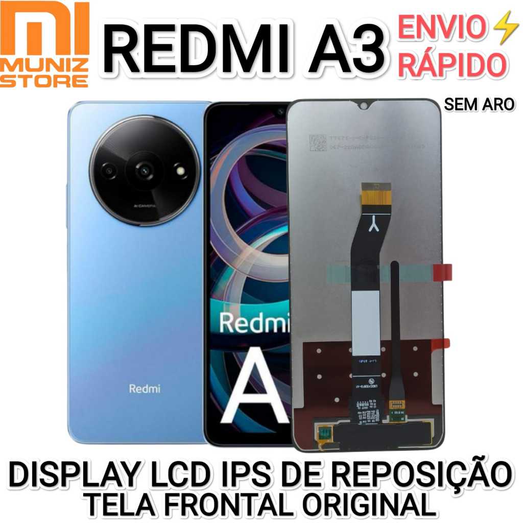 Frontal Redmi A3/A3X Original Nacional Tela LCD IPS Display Sem Aro ...