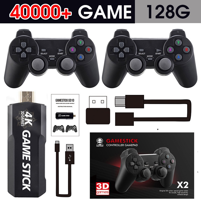 Video Game Stick 2 - Console 4k 128GB GD10 37000 MIL Jogos + 2 ...