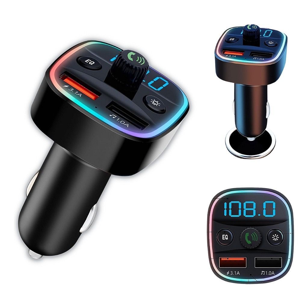 Carregador Turbo 3.1A Bluetooth Com 2 USB Transmissor FM Rádio sem fio Adaptador receptor de ...