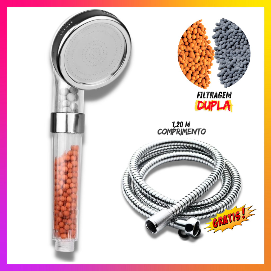 Ducha Para Lavatório + Mangueira De Alta Pressão Com Filtragem Iônica ...