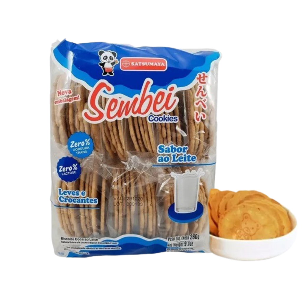 Sembei Biscoito Cookies de Leite Sapporo 260g | Shopee Brasil