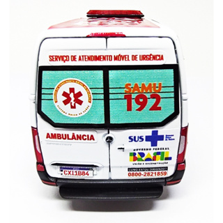 Miniatura Van Sprinter Samu Ambulância de Resgate 1/48 12 cm | Shopee ...