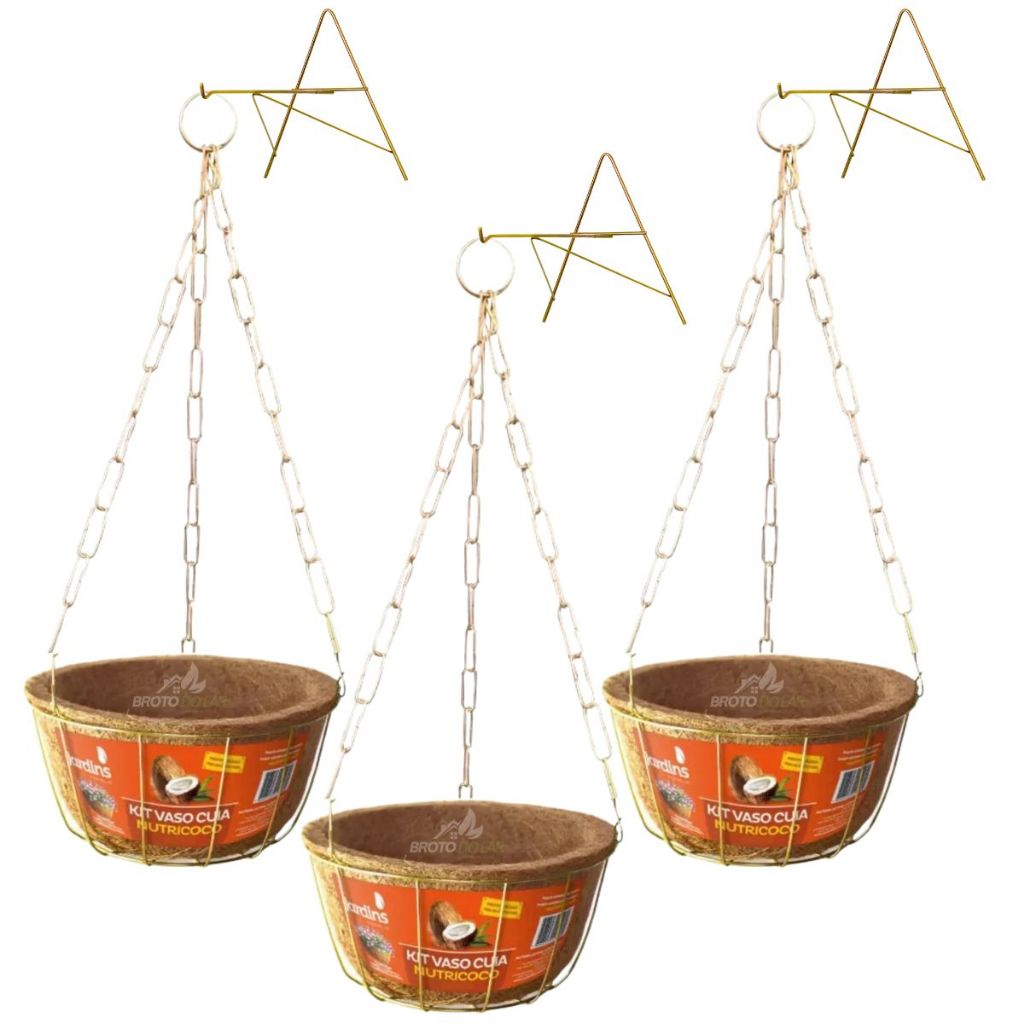 Kit 3 Vaso Cuia De Fibra De Coco Suspenso Completo Nutriplan - Cuia ...