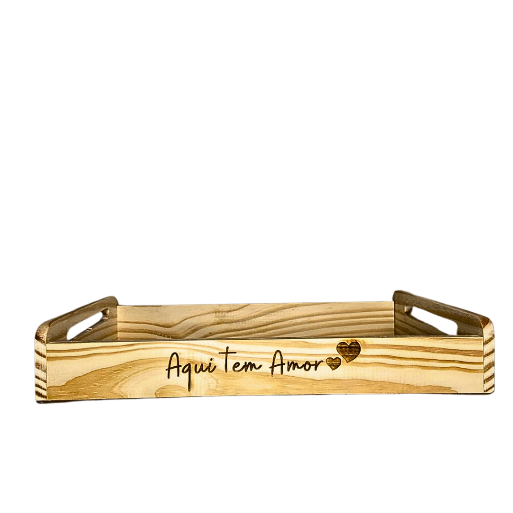 New Bandeja Cantinho do Café de Madeira Pinus Organizar e Servir Café ...