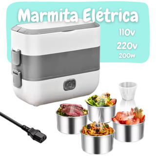 Marmita Eletrica Banho Maria Vapor 110v 220v 200W 2L C/4 Potes em Inox ...