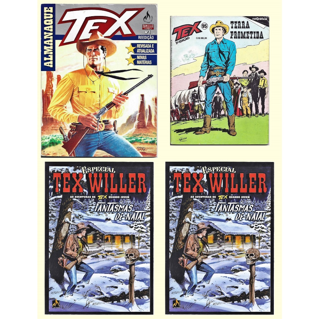 Almanaque Tex Reedião nº1 + Tex 2ª Edição nº95 + Tex Willer Especial ...
