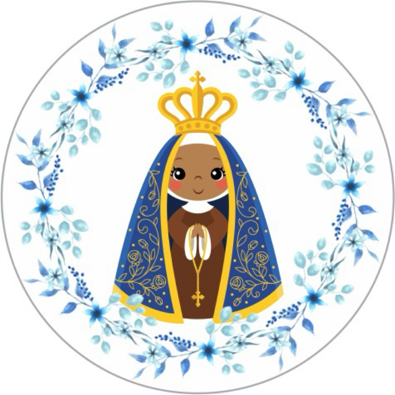 Adesivos de Nossa Senhora Aparecida - 4x4cm redondo | Shopee Brasil