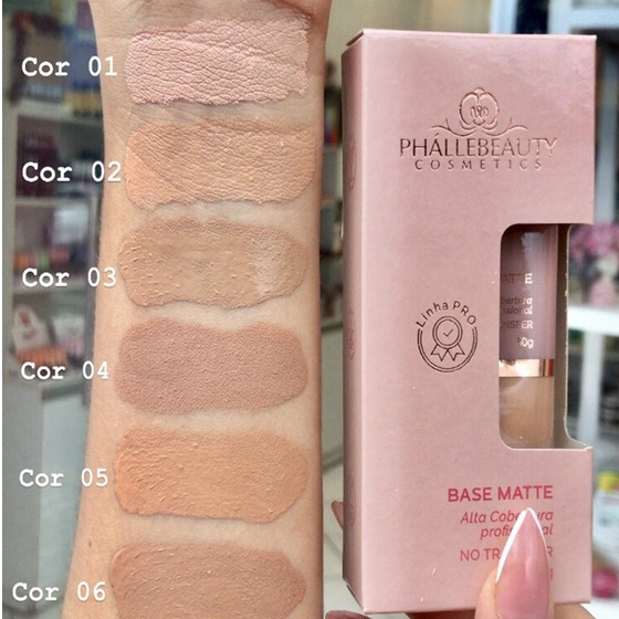 Base Matte Alta Cobertura 30g - Phallebeauty | Shopee Brasil