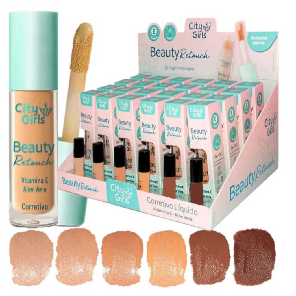 Box c/ 24 unidades Corretivo Beauty Retouch City Girls CG291-B | Shopee ...