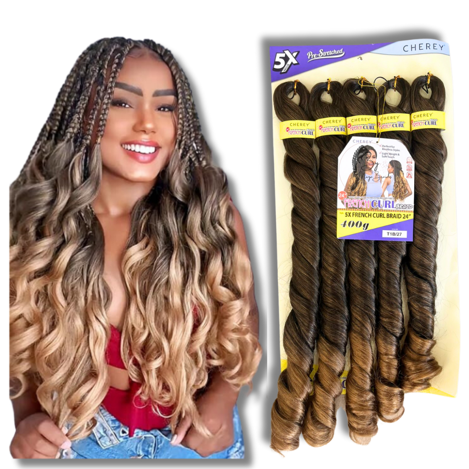 Jumbo French Curl Braids 5x 400g Cherey - Cabelo C/ Cachos Ondulado ...