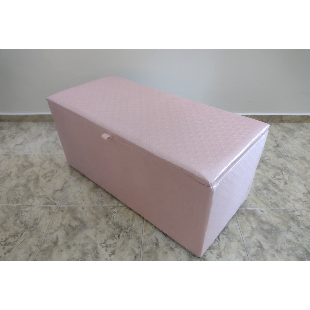 Organizador puffe baú decorativo ROSA BABY 90 X 40 X 40 CM | Shopee Brasil