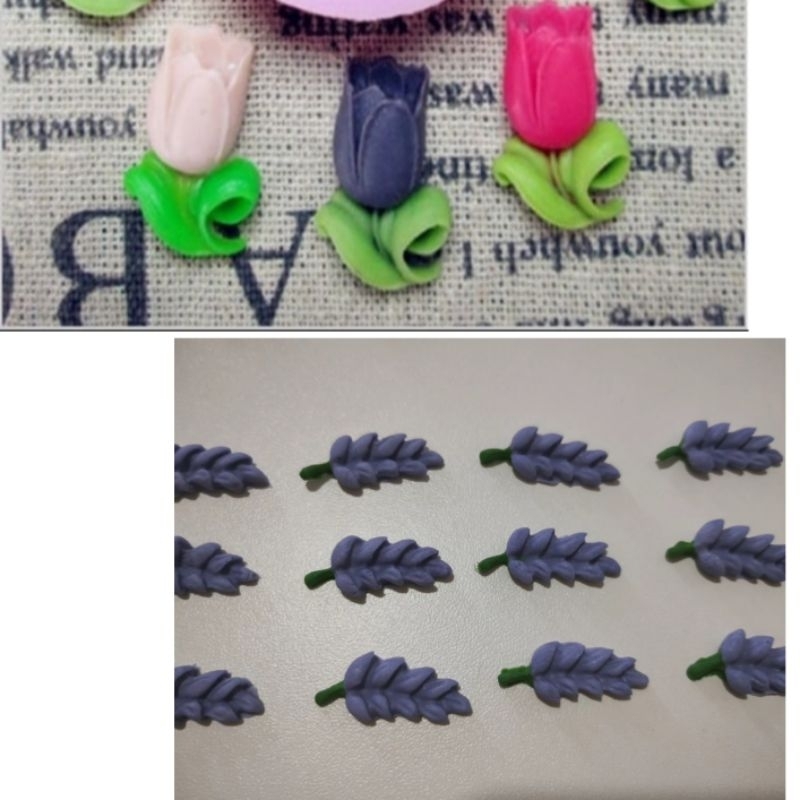 Aplique - Pasta Americana - Flor Lavanda e Flor Tulipa- 25 unidades ...