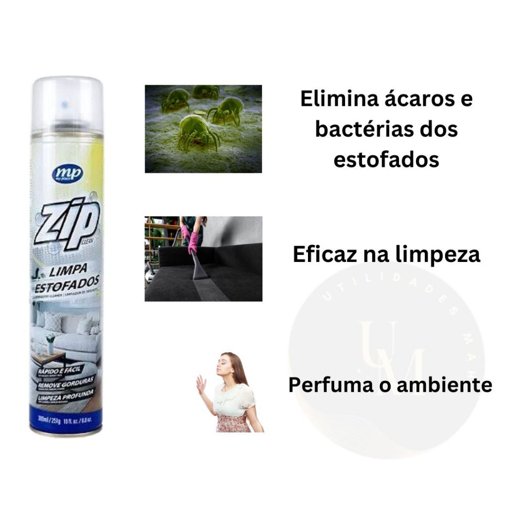 KIT 2 Limpa Estofados Spray Zip Clean 300ml/251g C/2 Unid | Shopee Brasil