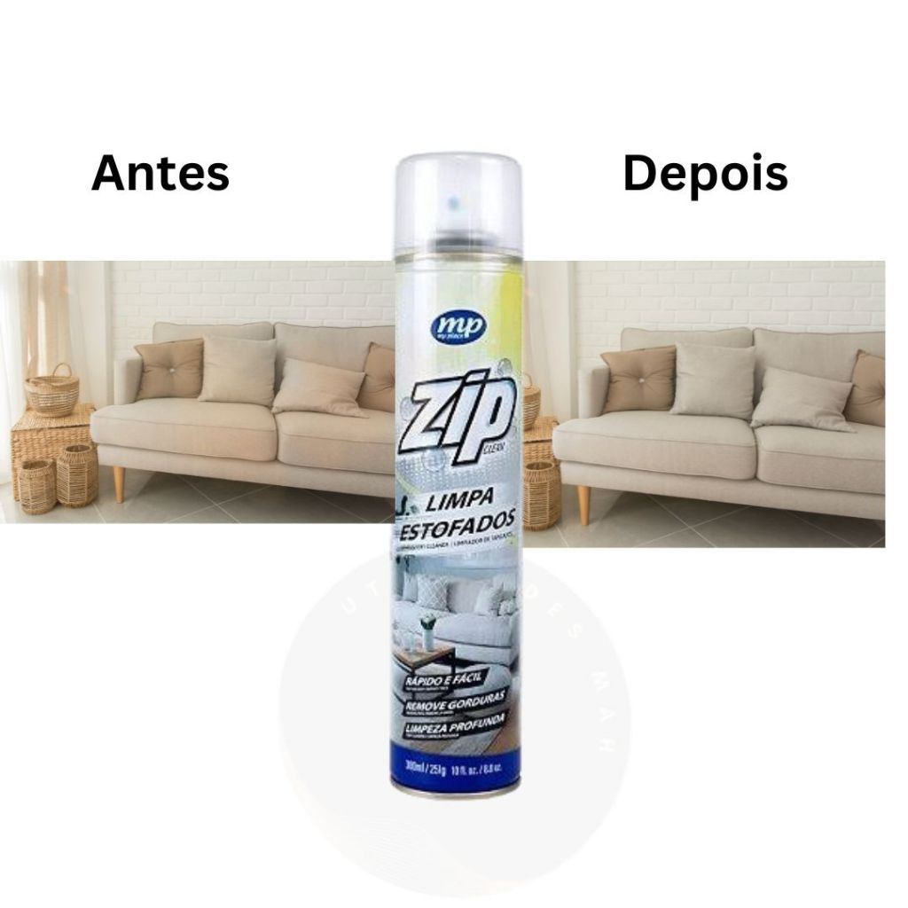 KIT 2 Limpa Estofados Spray Zip Clean 300ml/251g C/2 Unid | Shopee Brasil
