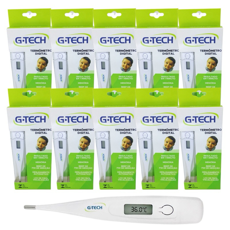 Termômetro Clínico Digital kit 10unid TH1027 - G-TECH Original | Shopee ...