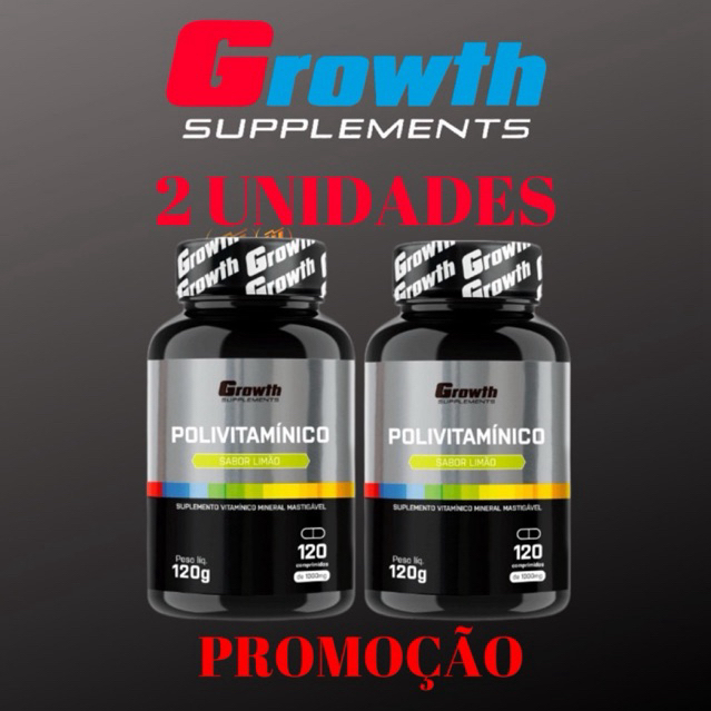 Multivitaminico Growth Suplementos Kit 2 Unidades Rende 8 Meses Br ...