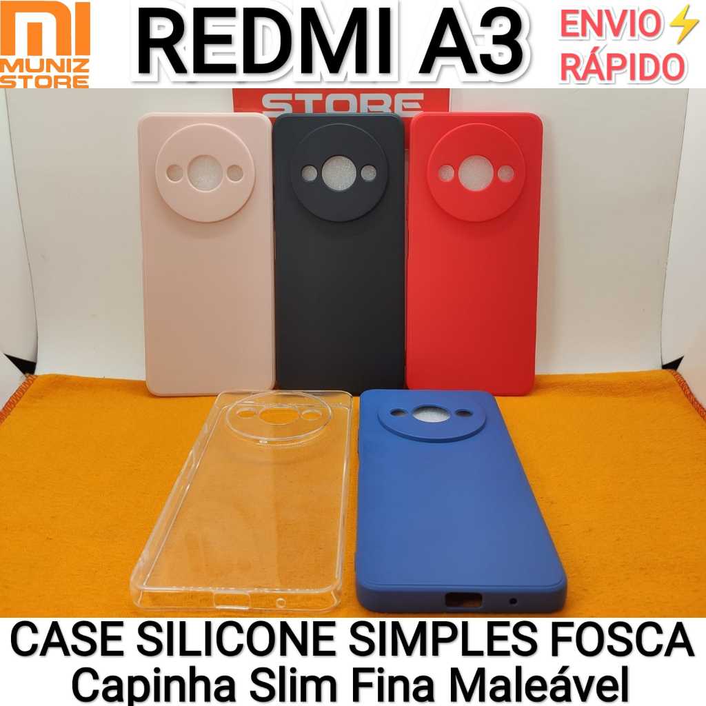 Capa Redmi A3X / A3 Xiaomi Case Silicone Simples Capinha Fosca Fina ...