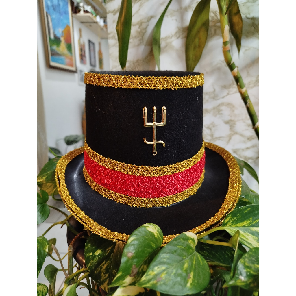 Cartola Preta com Detalhes em Vermelho e Dourado – Personalizada para ...