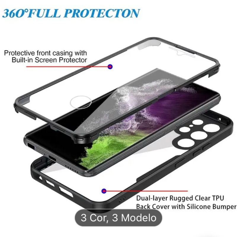 CAPA FRENTE E VERSO 360° FOR XIAOMI REDMI 9C C3 10A REDMI 9 9T Mi 11 ...