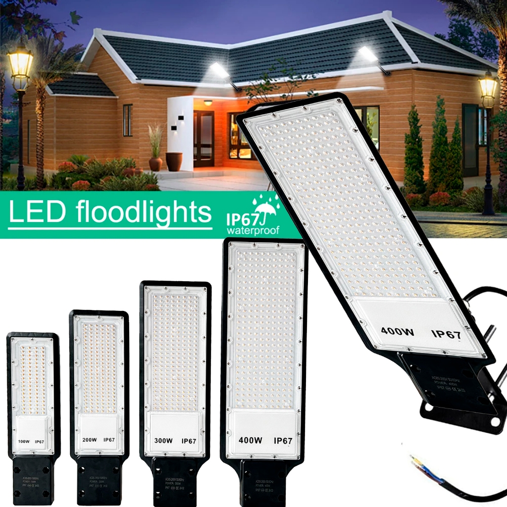 Luminária LED de Poste 100w 200w 300w 400w Luz Branca IP67 A Prova Dágua Bivolt | Shopee Brasil