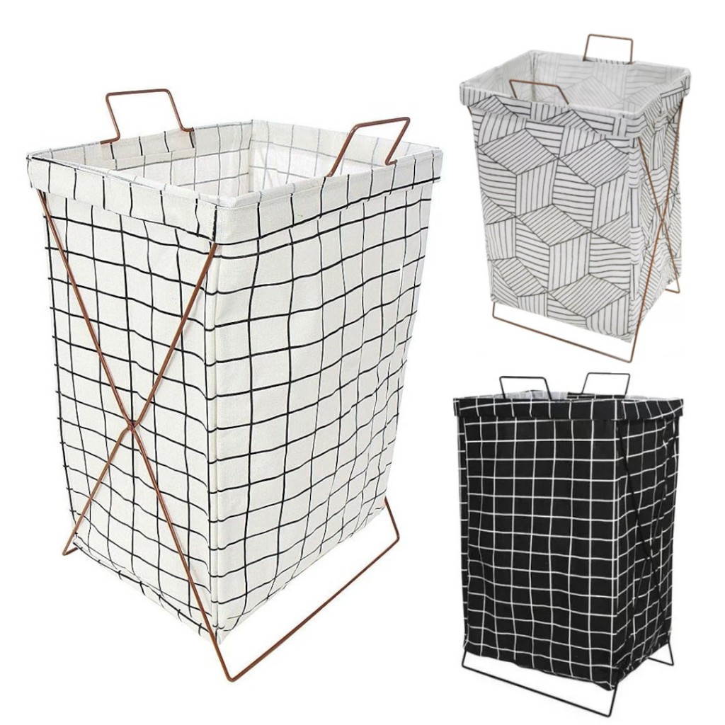 Cesto de Roupas Dobrável Impermeável Multiuso com Suporte | Shopee Brasil