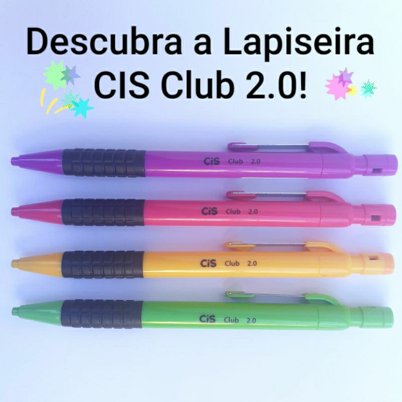 Lapiseira Cis Club 2.0 com apontador de grafite no topo kit lapiseira ...