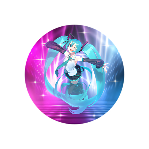 Painel Festa Infantil Redondo Hatsune Miku + Arco, Suporte incluso ...