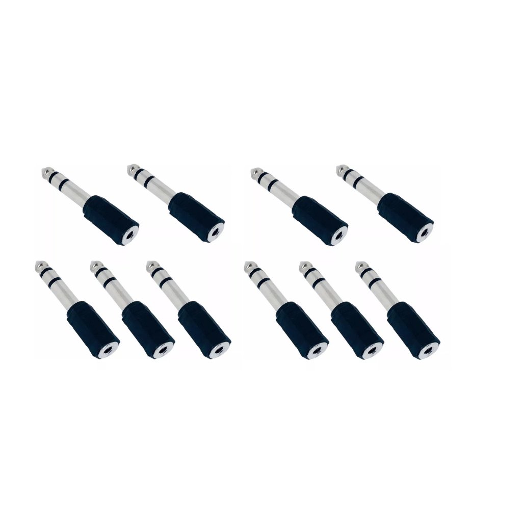 Kit 10 Plug Adaptador Plugue P2 Fêmea Para P10 Macho | Shopee Brasil