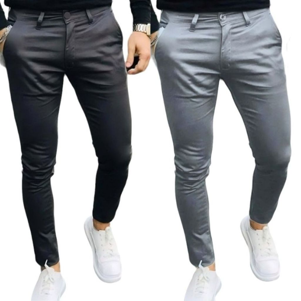 Calça Social Sarja Slim Social FIT Sport Fino Bolso embutido | Shopee ...