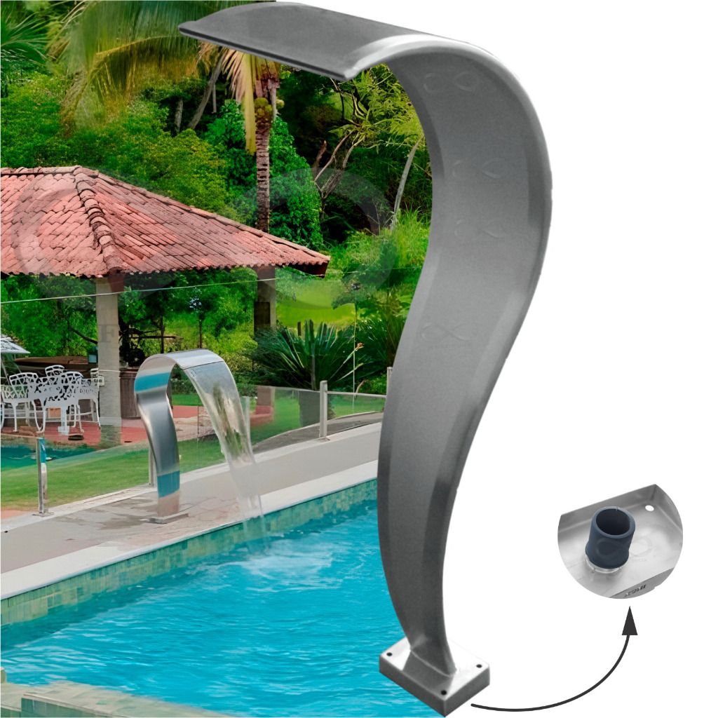Cascata Barata Para Piscina Naja Media Inox Escovado Envio Imediato ...