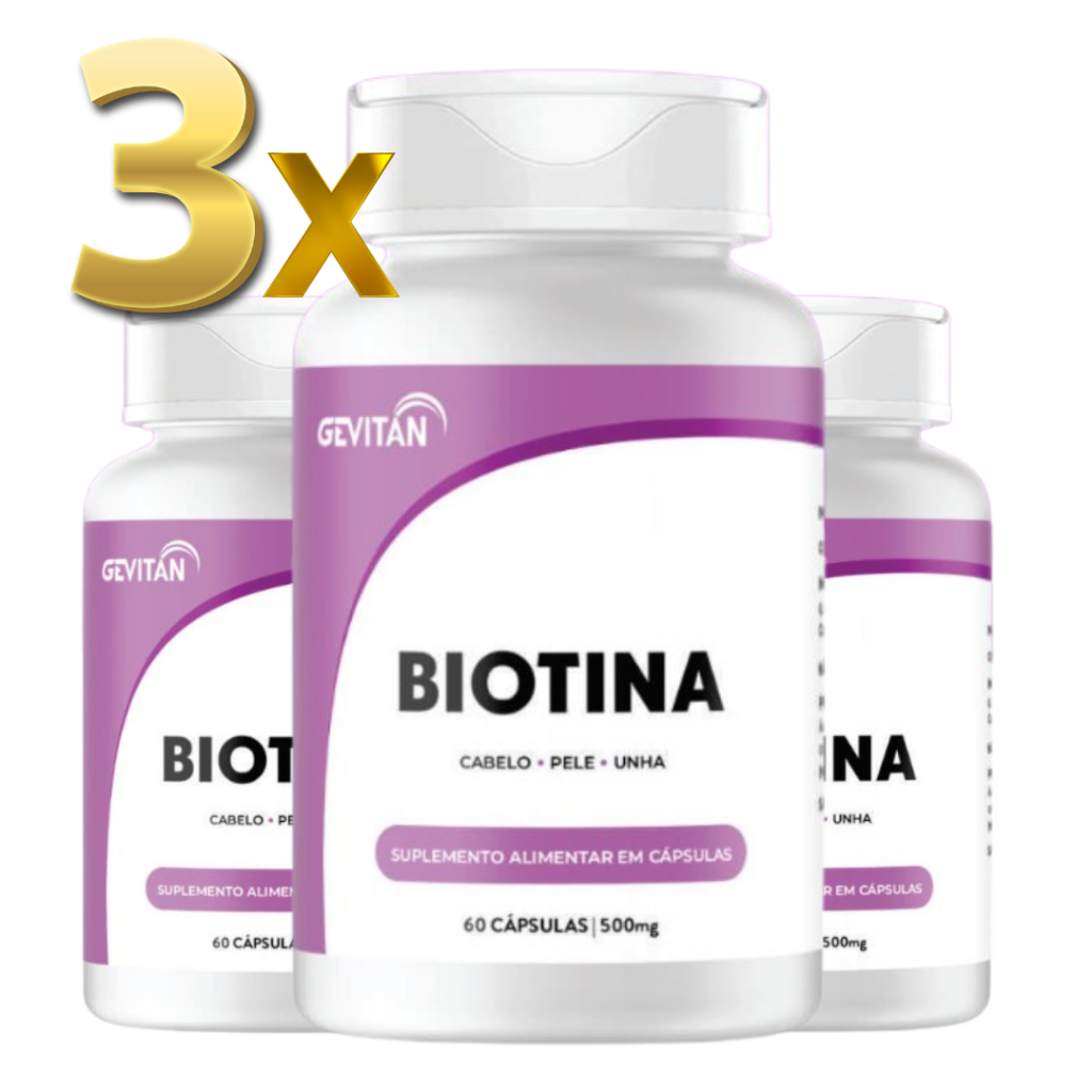Kit 3x Biotina Pura Premium Vitamina B7- Suplemento para Beleza e Saúde ...