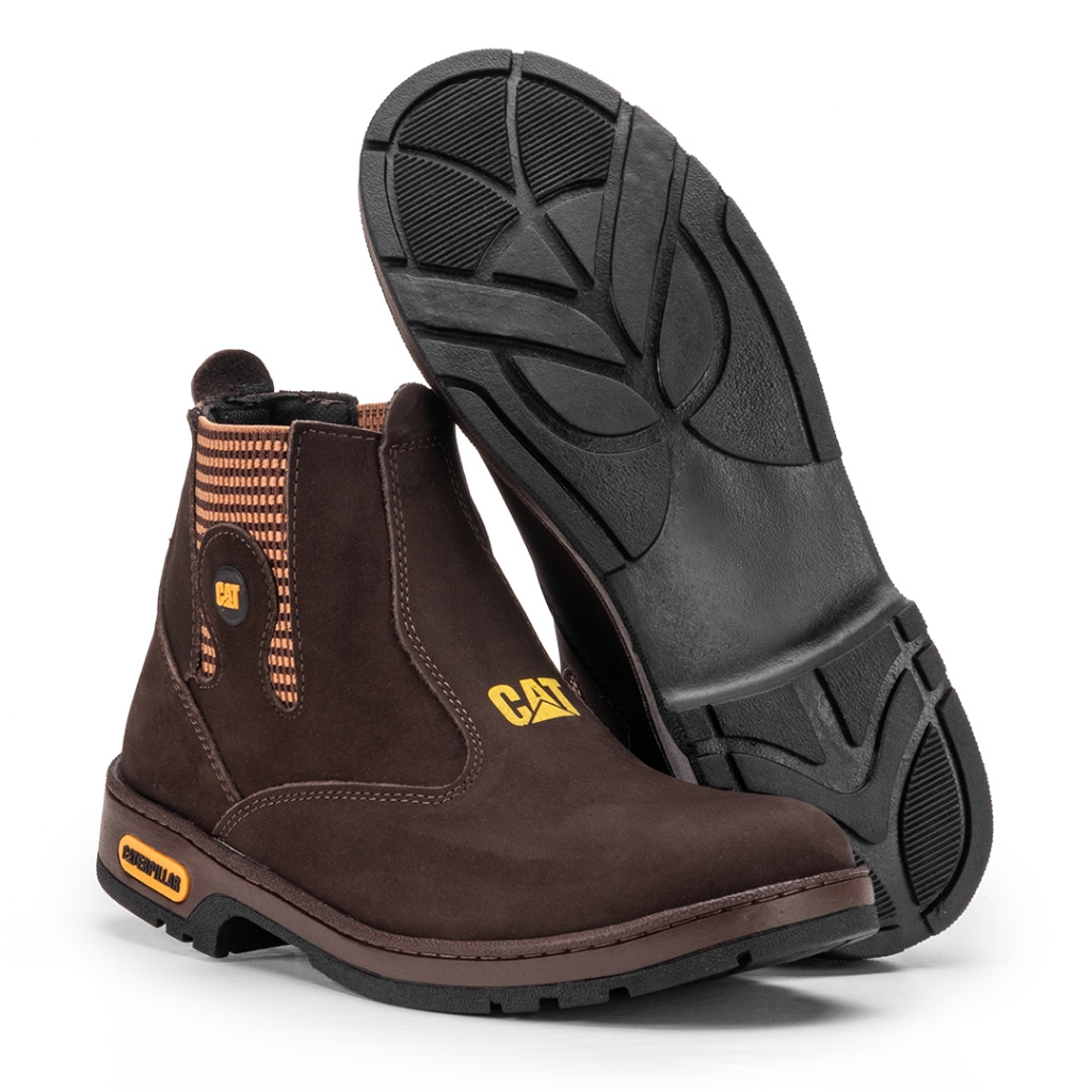 Bota Botina Cat Caterpillar Em Couro Boa, Bonita e Barata para trabalho ...