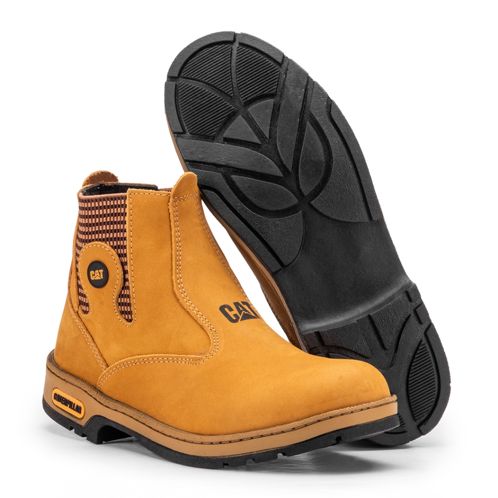 Bota Botina Cat Caterpillar Em Couro Boa, Bonita e Barata para trabalho ...