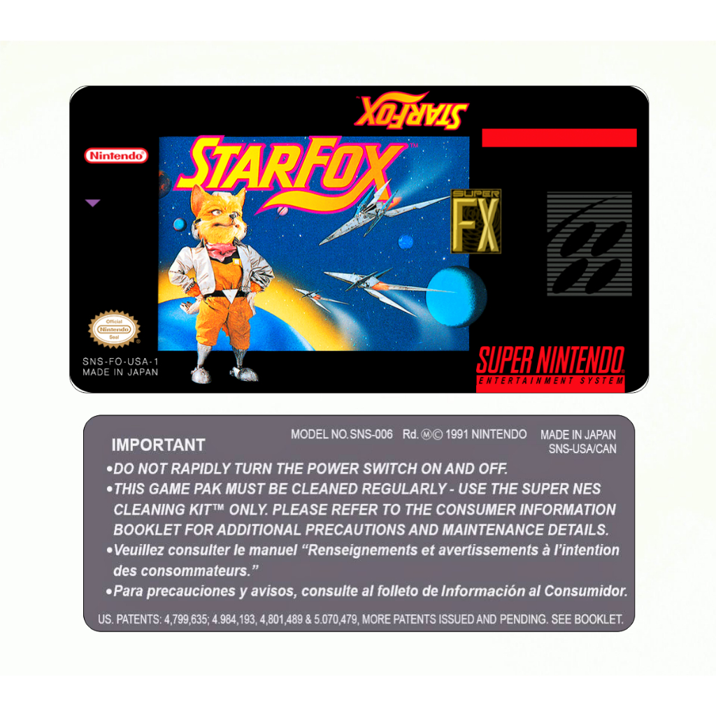 Star Fox - Label Adesiva P/ Cartucho De Snes | Shopee Brasil