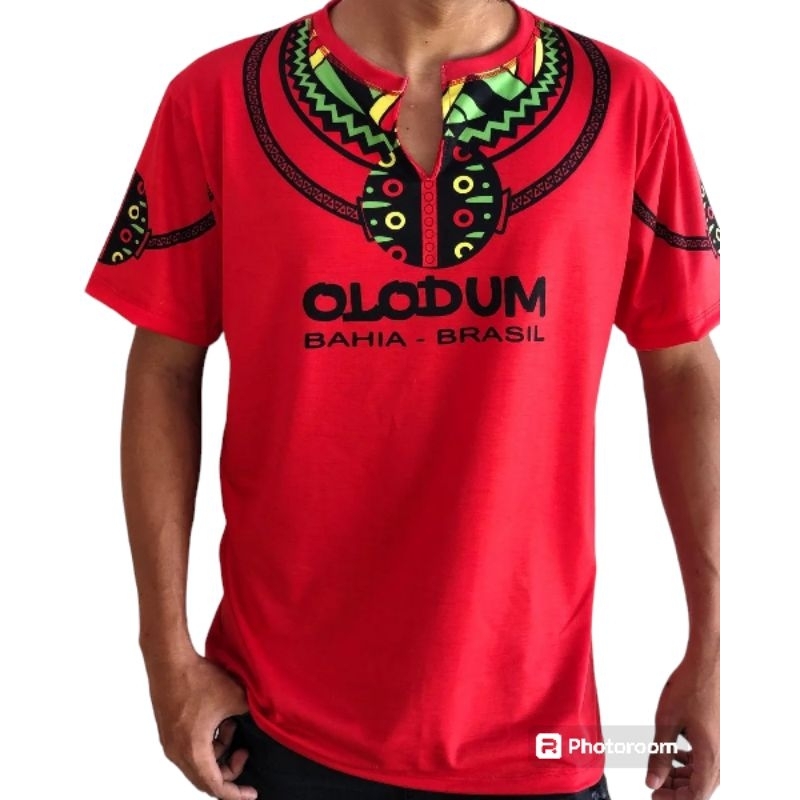 Camisa Maycon Jackson Olodum vermelha | Shopee Brasil