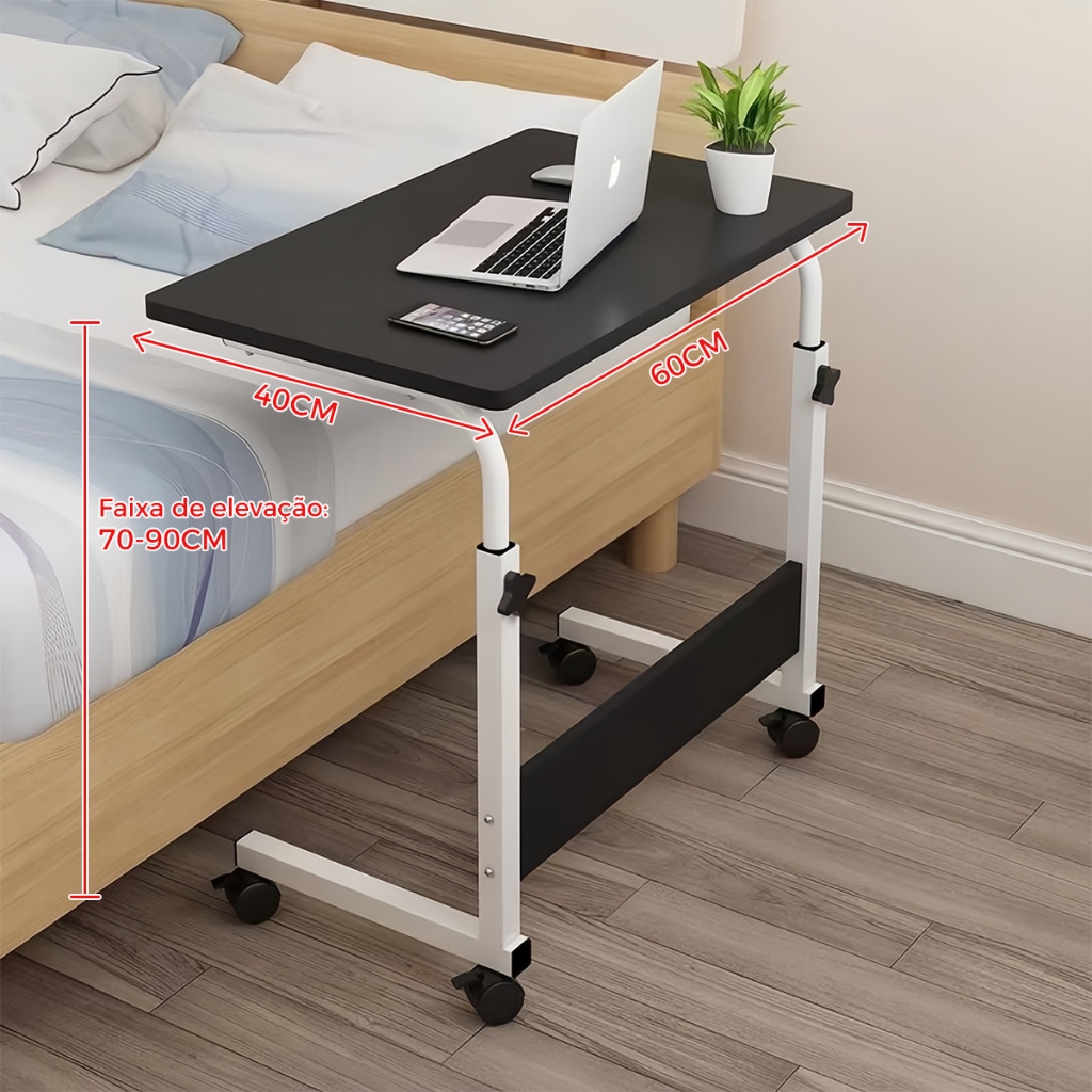 Mesa ajustável dobrável, mesa de cabeceira multifunctional, mesa de ...