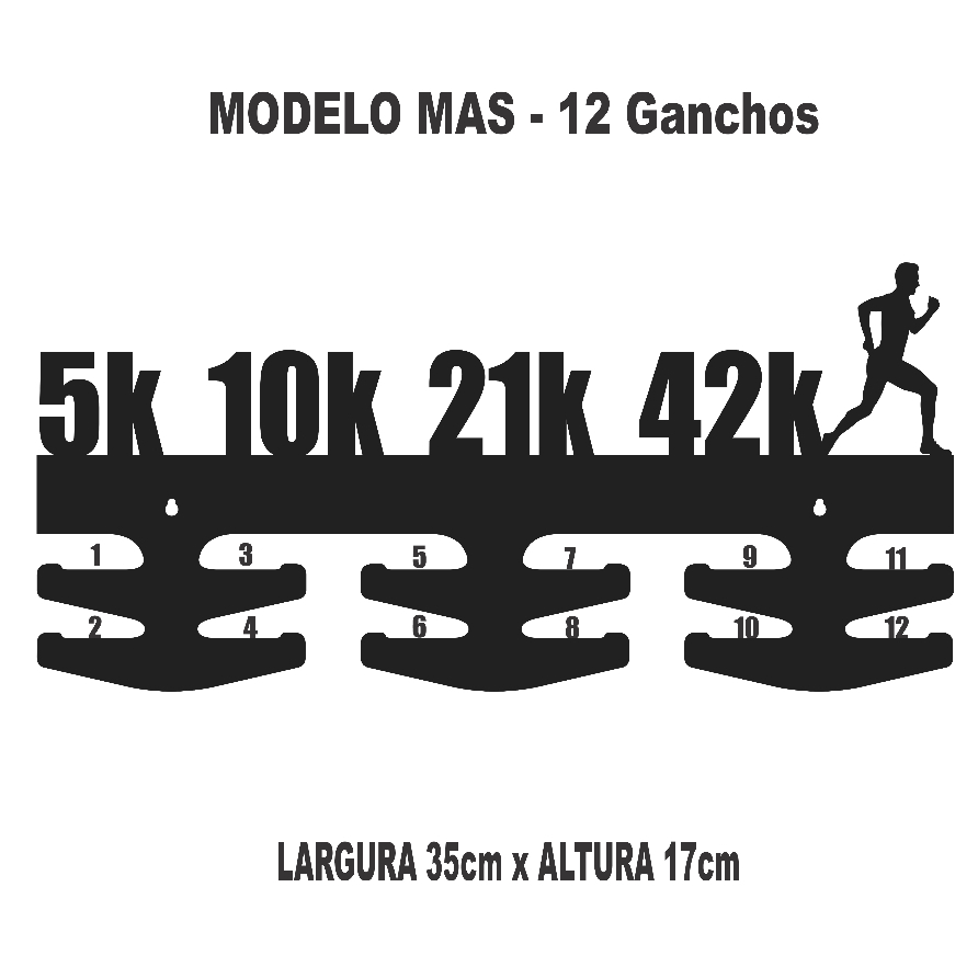 Porta Medalhas Corrida 5K 10K 21K 42K MDF Vazado | Shopee Brasil