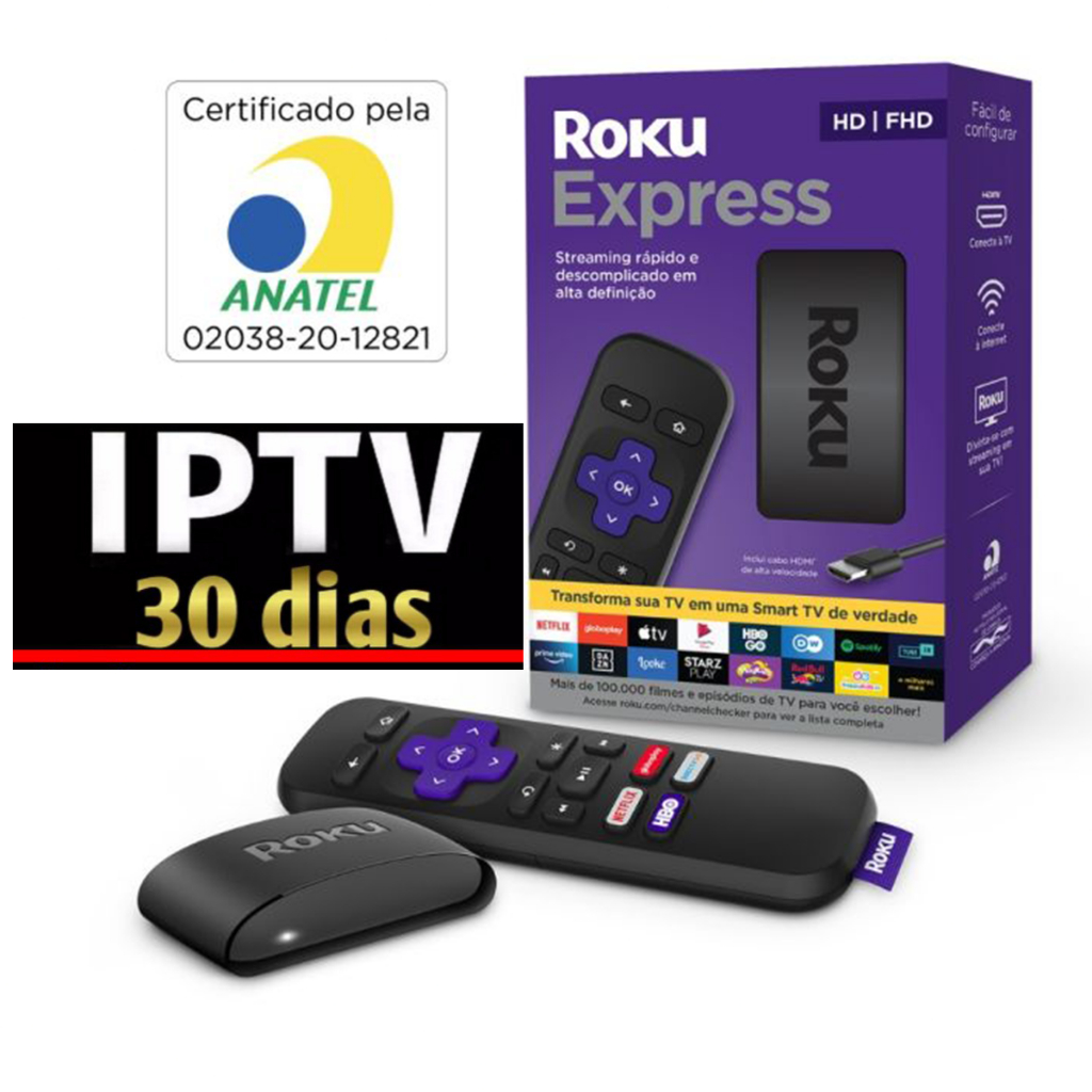 Roku Express, Streaming Player Full HD, Com Controle Remoto E Cabo HDMI ...