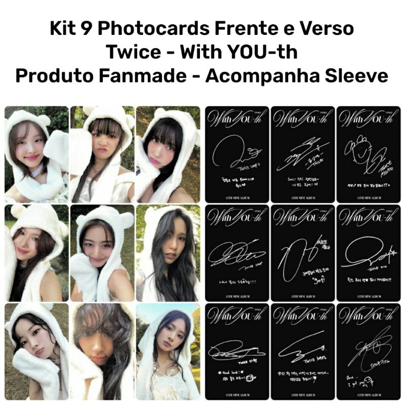 Kit 9 Photocards | Twice - With YOU-th | Frente e Verso | Produto ...