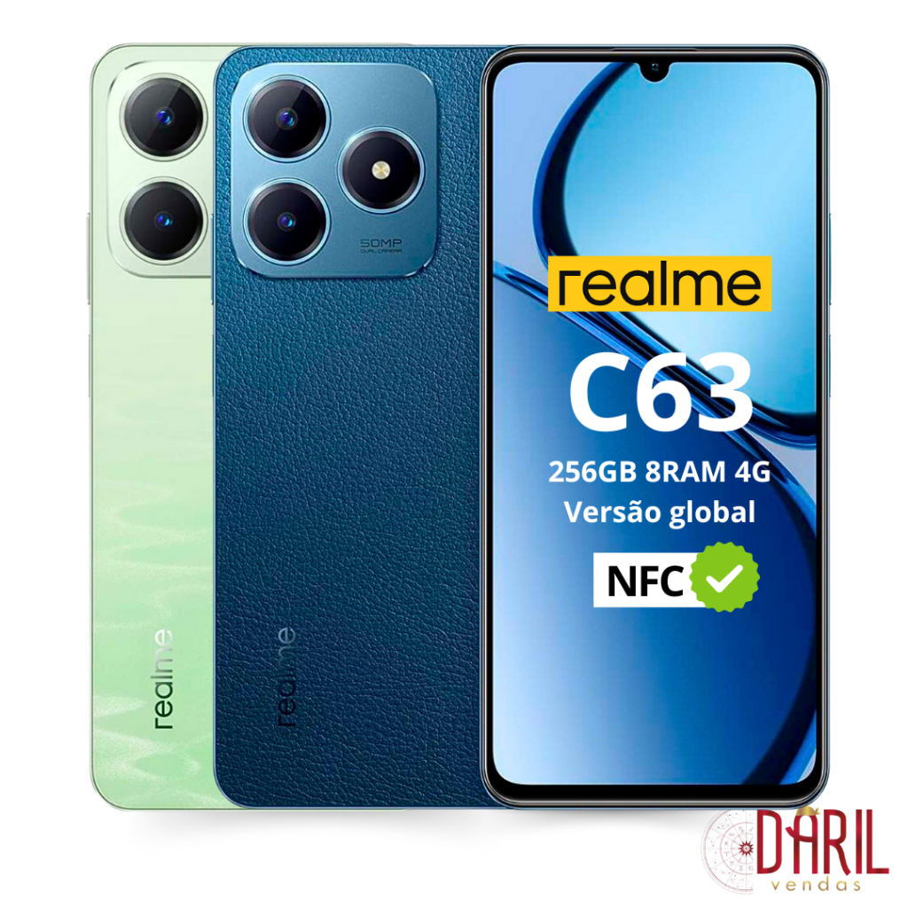 Celular Smartphone Realme C63 256GB 8RAM 4G Versão Global - Realme ...