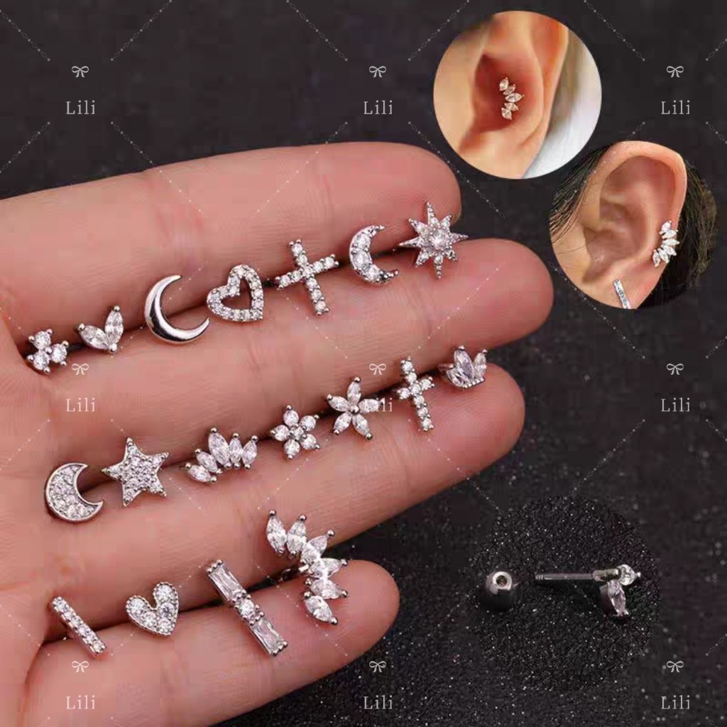 1 Piercing Targus /Cartilagem piercing com Zircão | Shopee Brasil