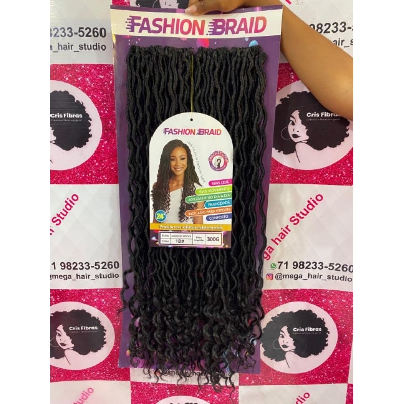 Kit 2 Cabelo Cacheado Goddess Locs B Fashion Line + Agulha | Shopee Brasil