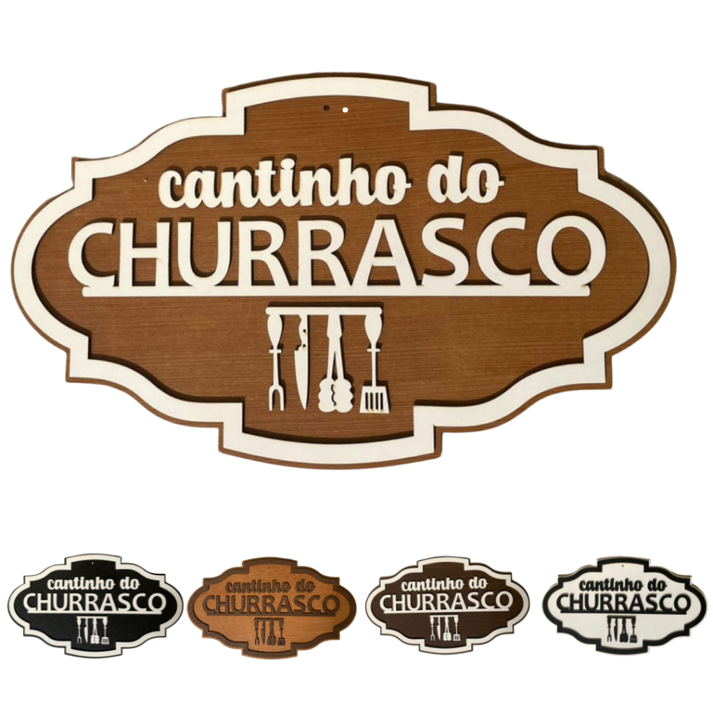 Placa Cantinho do Churrasco em Mdf Decorativa Area Gourmet Churrasqueira Pendurar na Parede ...